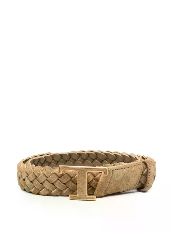 TOD'S T Timeless Braided Leather Belt - Neutrals