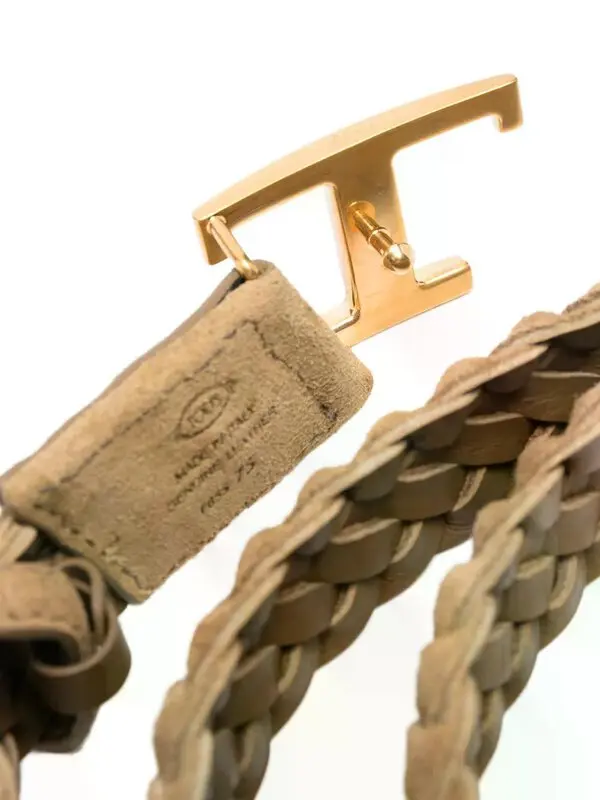 TOD'S T Timeless Braided Leather Belt