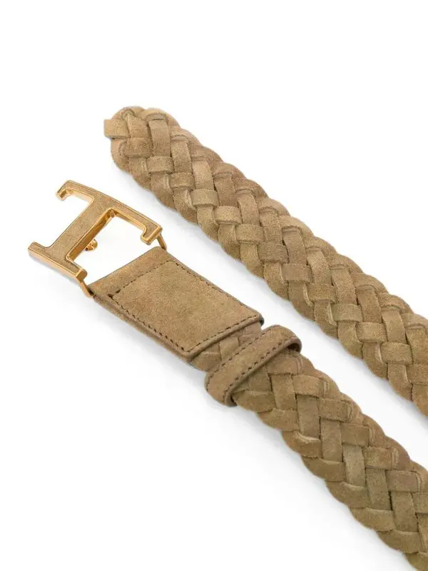 TOD'S T Timeless Braided Leather Belt
