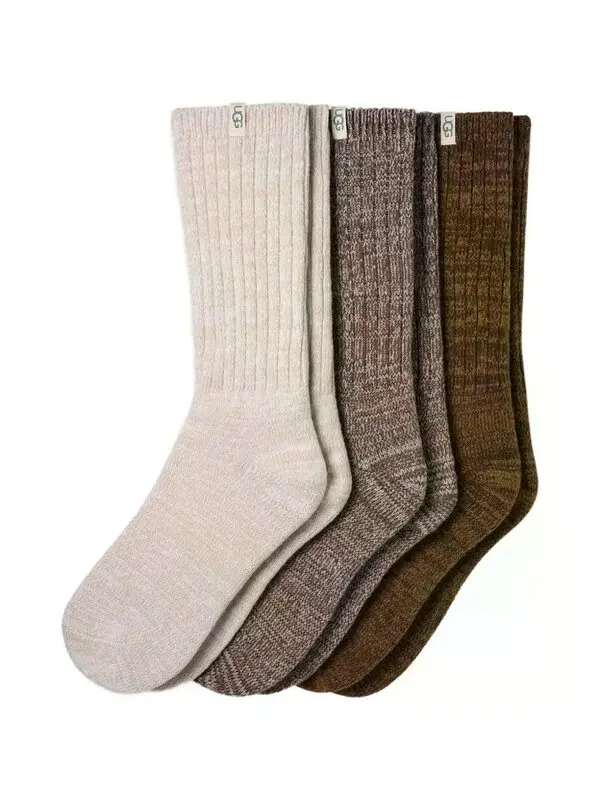 UGG Rib Knit Slouchy Crew 3 Pack Socks