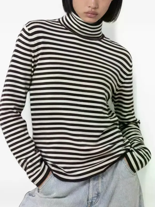 Max Mara Striped Roll-neck Sweater