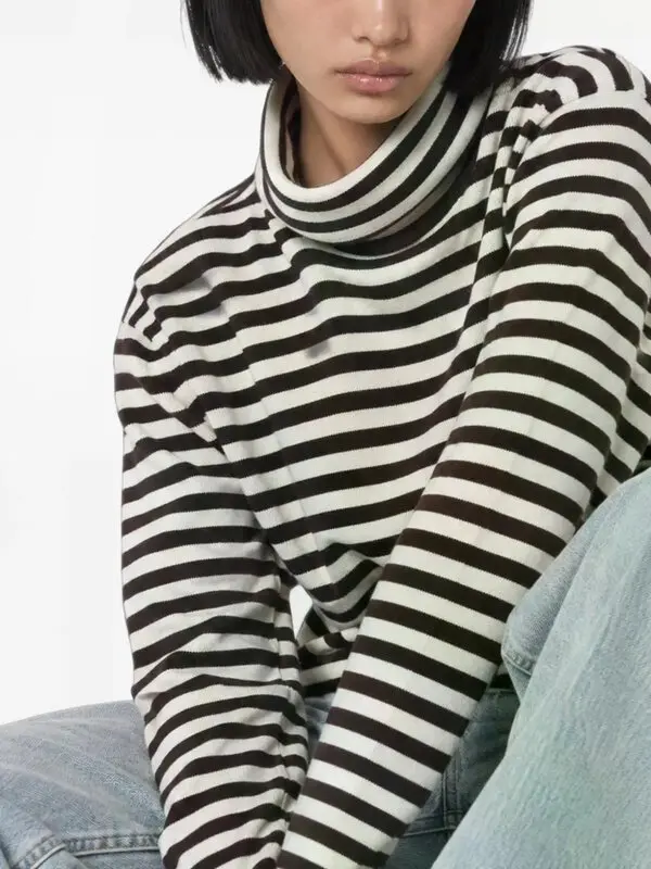 Max Mara Striped Roll-neck Sweater
