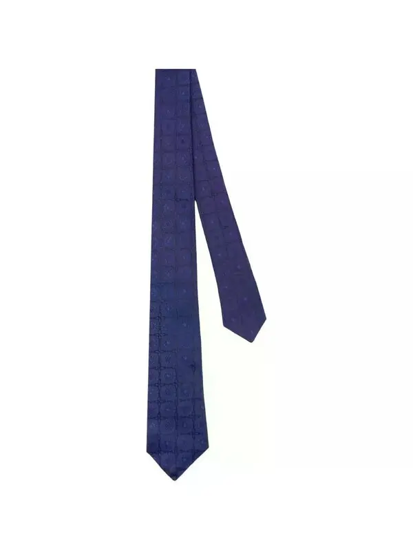 Kiton Geometric-patterned Tie - Blue