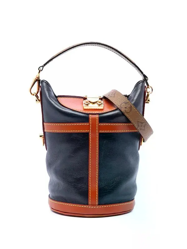 LOUIS VUITTON 2019 Calfskin And Monogram Reverse Duffle Bag Bucket Bag - Blue