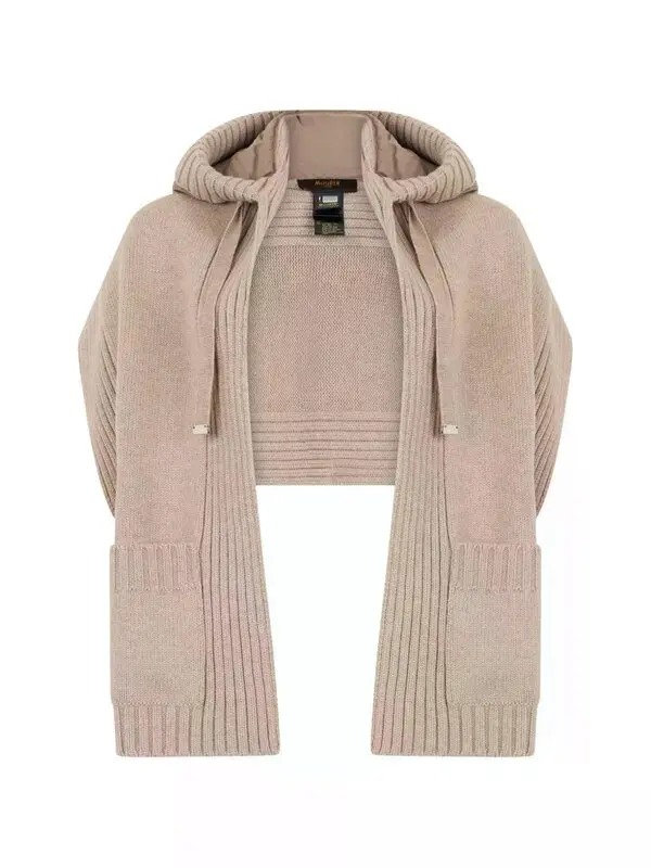 MOORER Luisia-cwh Hooded Ribbed-knit Scarf