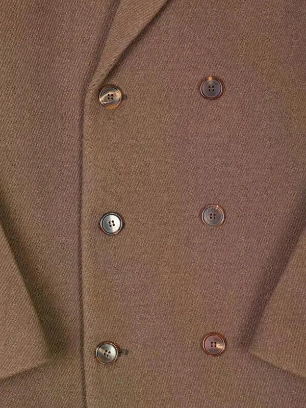 HED MAYNER Double-breasted Peak-lapels Coat - Brown