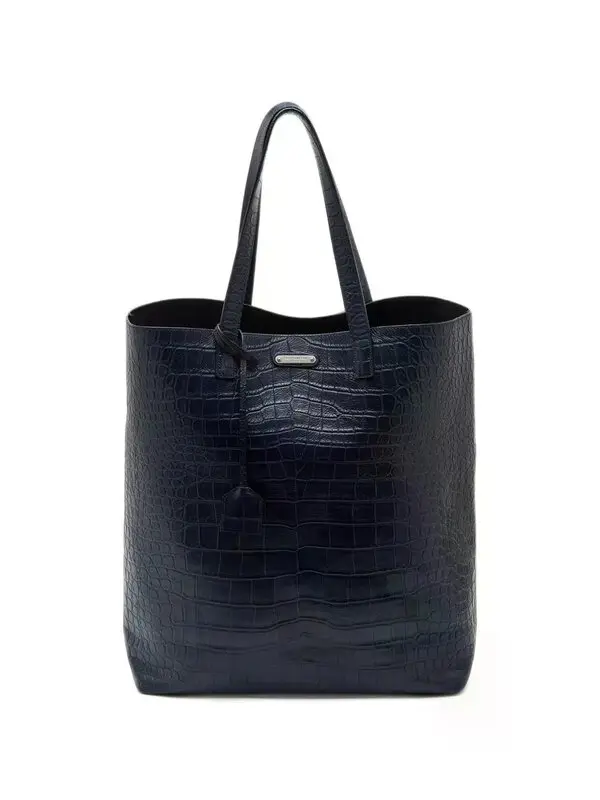 Saint Laurent 2017 Bold Crocodile-embossed Tote Bag - Blue