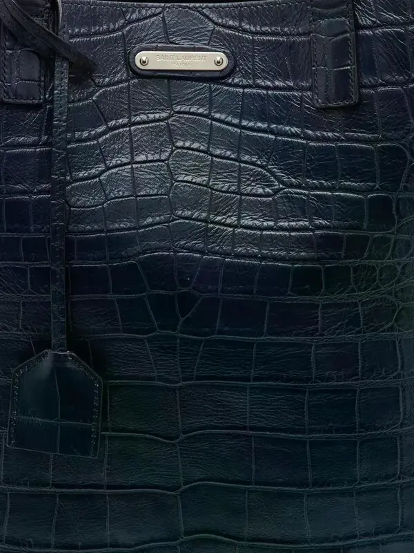 Saint Laurent 2017 Bold Crocodile-embossed Tote Bag
