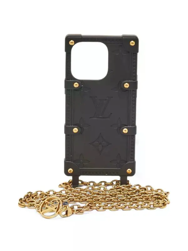 LOUIS VUITTON Re-trunk Monogram Iphone 14 Pro Chain Case