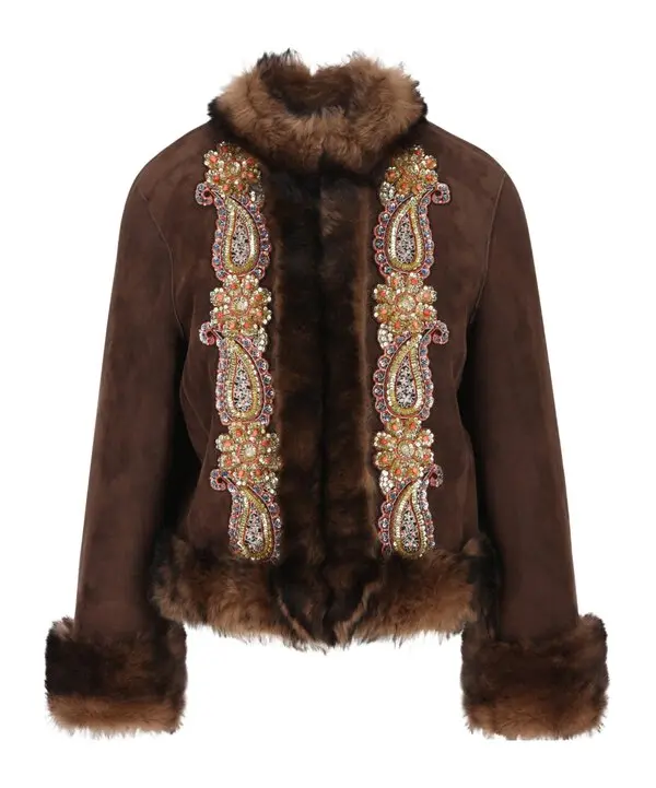 Valentino Garavani Embellished Fur-trim Jacket