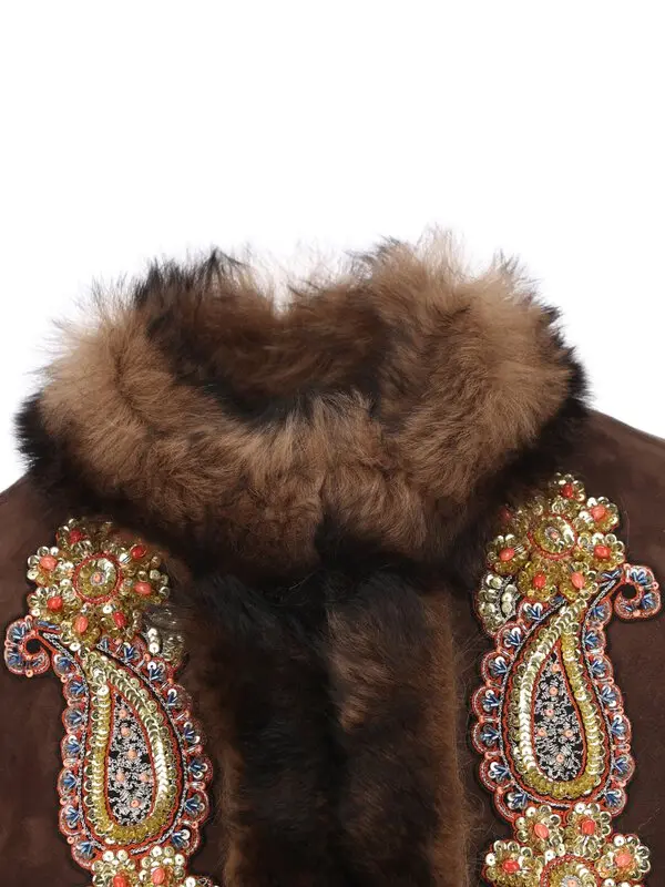 Valentino Garavani Embellished Fur-trim Jacket