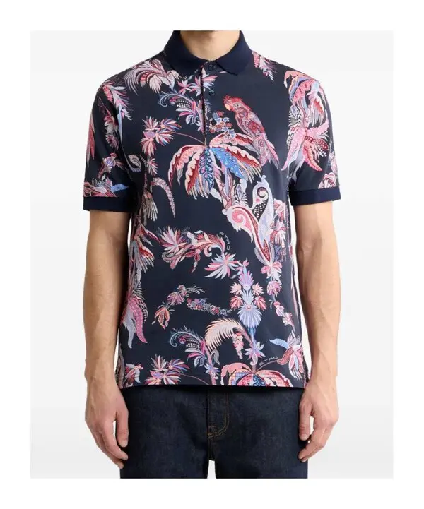 Etro Paisley Print Short-sleeved Polo Shirt