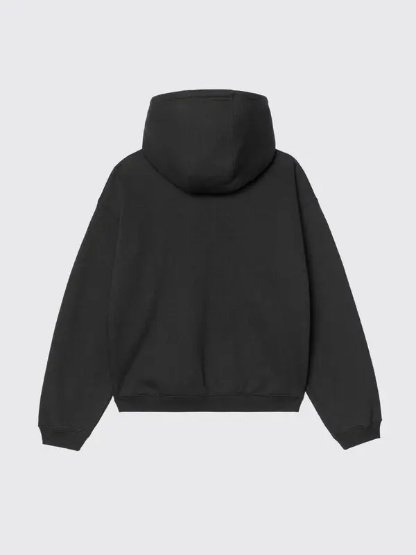 Carhartt Work In Progress Cotton-blend Zip-up Hoodie With Dropped Shoulders - Black