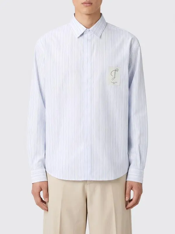 Jacquemus Striped Cotton Shirt With French Collar And Logo