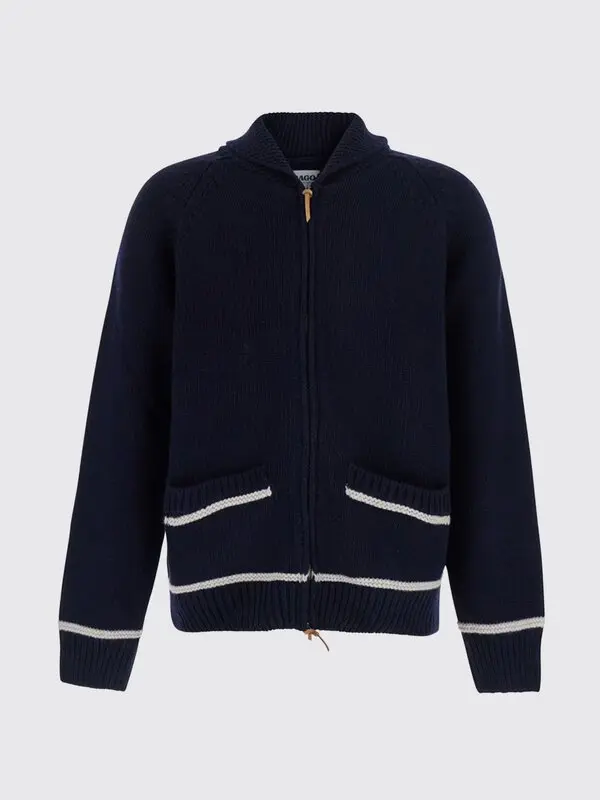 SEBAGO Wool Blend Cardigan With Shawl Collar And Graphic Print