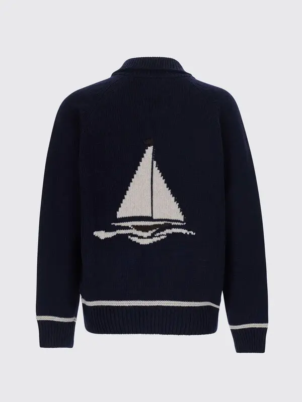 SEBAGO Wool Blend Cardigan With Shawl Collar And Graphic Print