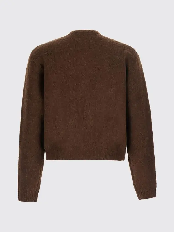 TONYWACK Argyle Cardigan In Wool And Alpaca Blend With Ribbed Trims - Coffee