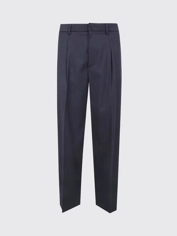 DUNST Wide Leg Pleated Tailored Trousers In Wool Blend