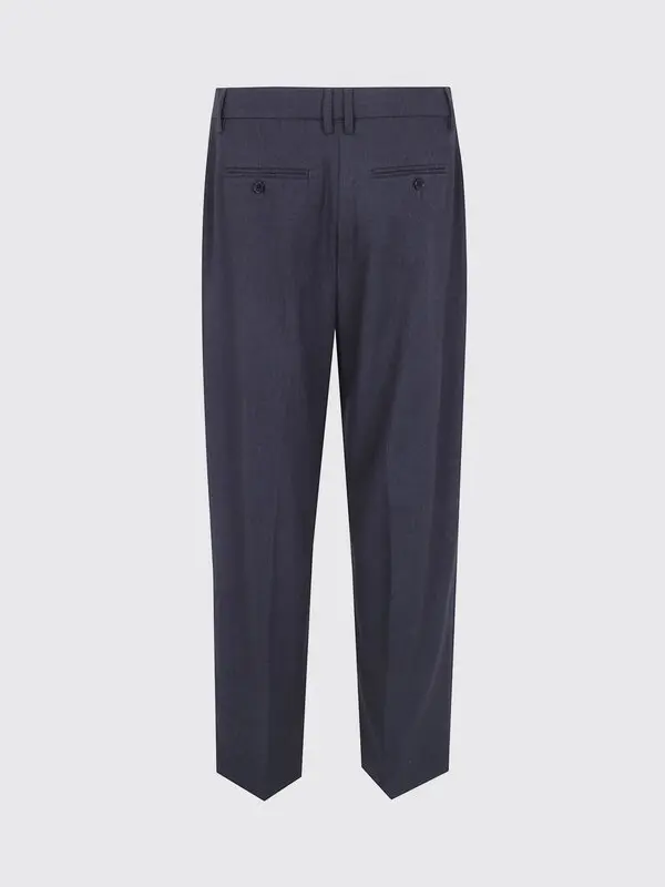 DUNST Wide Leg Pleated Tailored Trousers In Wool Blend