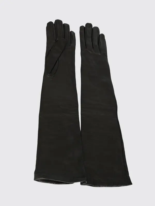 Liviana Conti Elegant Long Lined Gloves In Soft Nappa Leather - Black