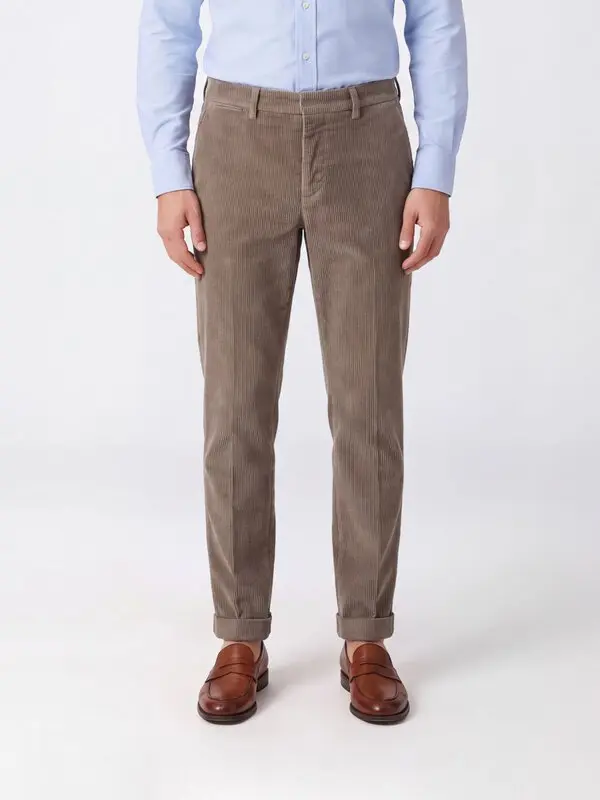 FAY Slim Fit Corduroy Chino Trousers With America Pockets