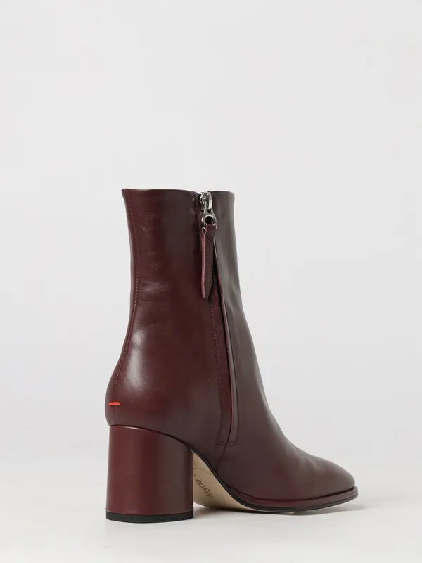 AeydĒ Smooth Calf Leather Ankle Boots With Mid Heel And Round Toe