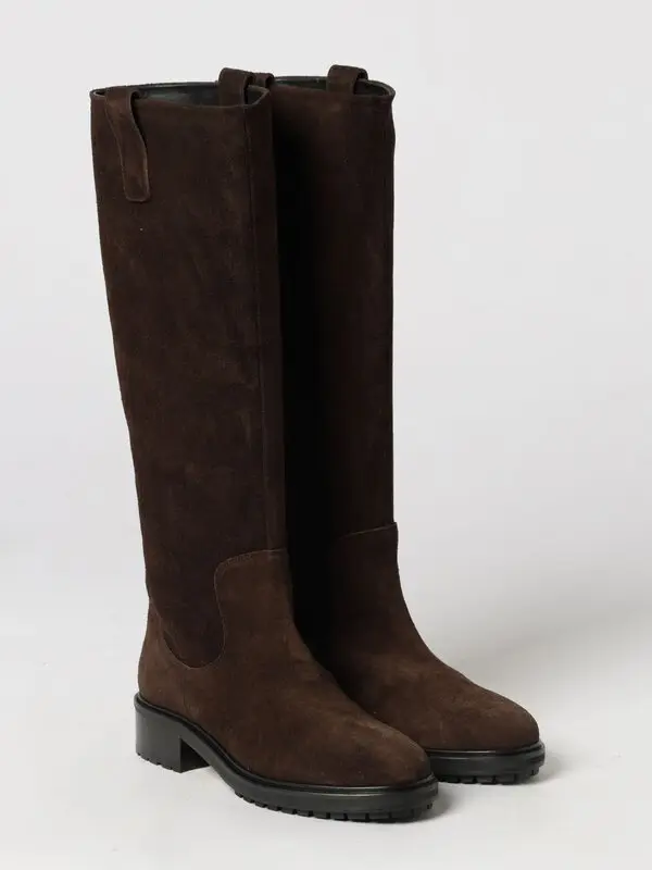 AeydĒ Henry Knee-high Suede Boots With A Round Toe And Notched Sole