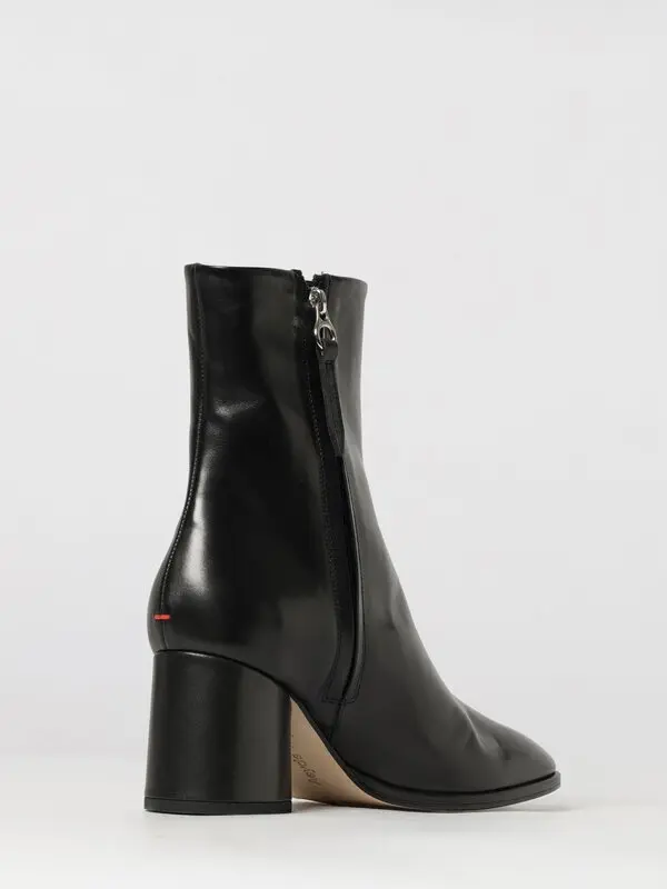 AeydĒ Smooth Calf Leather Ankle Boots With Mid Heel And Round Toe