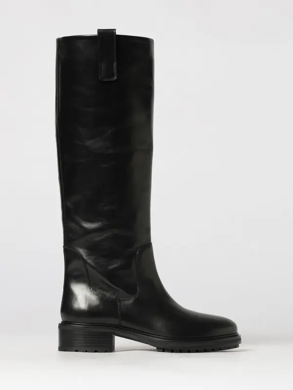 AeydĒ Henry Smooth Leather Knee-high Boots With Lug Sole
