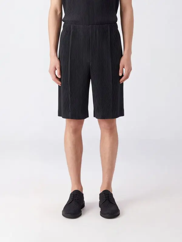 Issey Miyake Pleated Crêpe Knee-length Shorts Homme Pliss - Grey