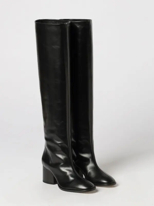 AeydĒ Almut Knee-high Round Toe Boots In Smooth Leather
