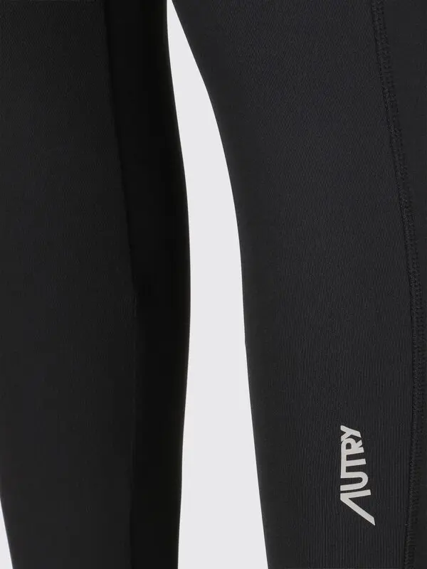 AUTRY High-waisted Technical Jersey Leggings With A Contrast Side Logo - Black