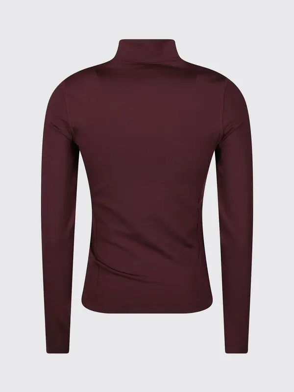 AUTRY Slim Fit Zip-up Sweatshirt In Technical Jersey With High Neck - Burgundy