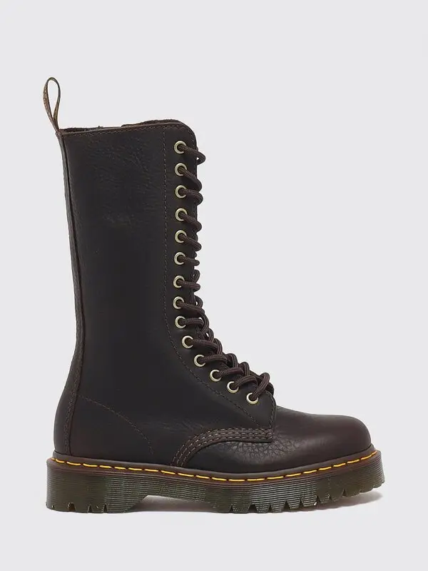 Dr. Martens 1b99 Bex Leather Calf-high Combat Boots With Side Zip - Dark