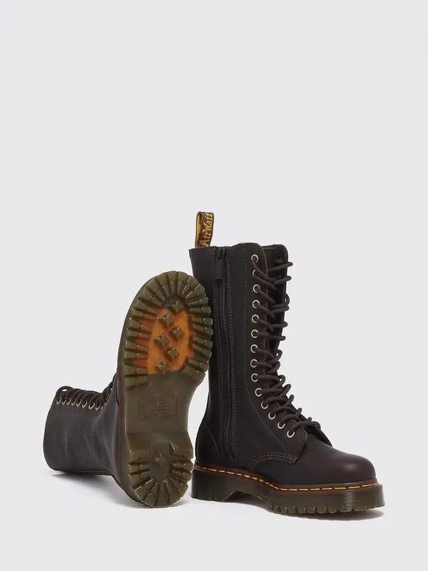 Dr. Martens 1b99 Bex Leather Calf-high Combat Boots With Side Zip