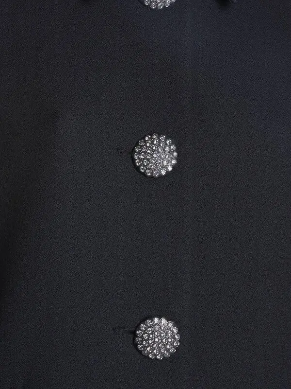 COLLINI MILANO 1937 Single-breasted Virgin Wool Long Coat With Jewelled Buttons