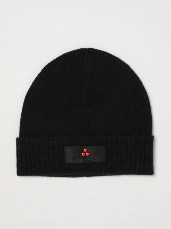 Peuterey Ribbed Wool-blend Beanie With Cuff And Applied Logo - Blue