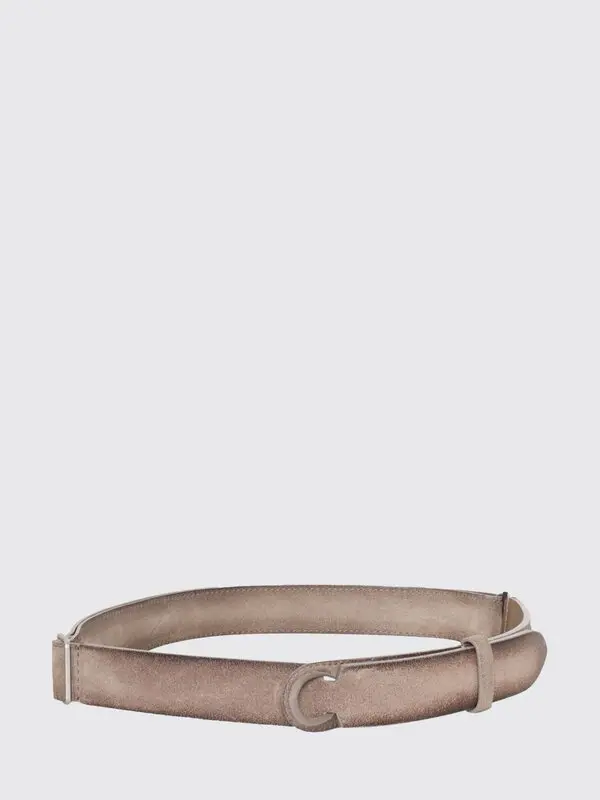 Orciani Nobuckle Suede Calfskin Belt With Interlocking Closure