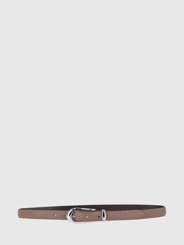 Orciani Adjustable Belt In Hammered Calfskin With Pin Buckle - Brown