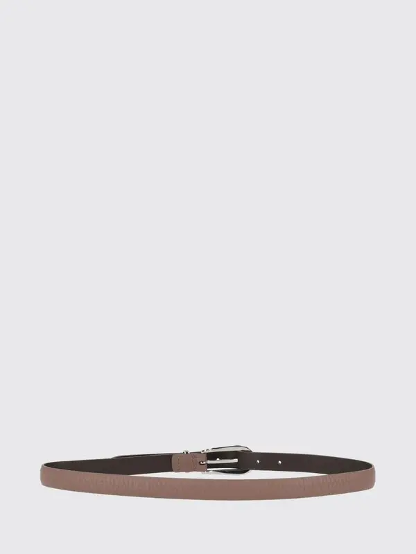 Orciani Adjustable Belt In Hammered Calfskin With Pin Buckle - Brown