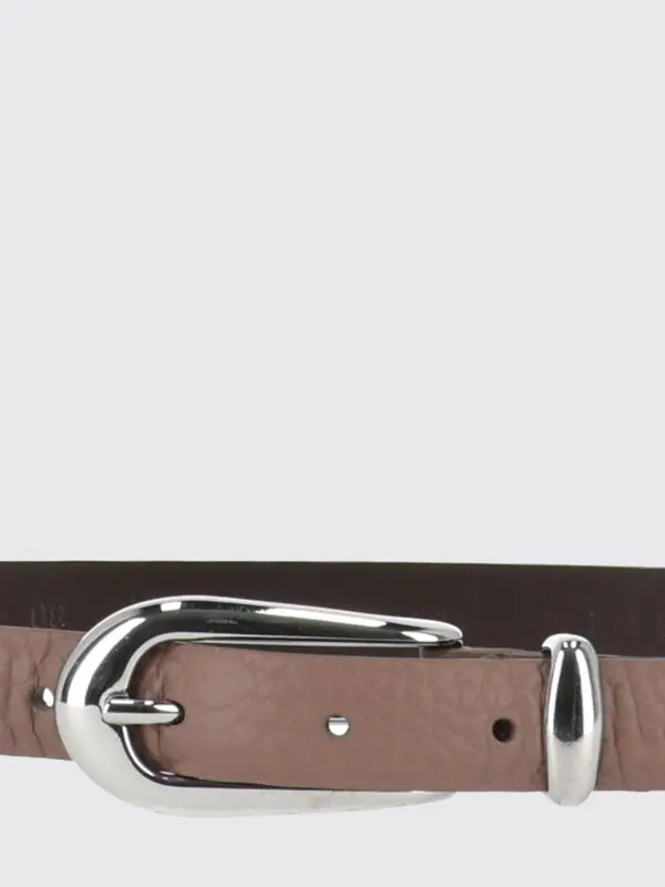 Orciani Adjustable Belt In Hammered Calfskin With Pin Buckle - Brown