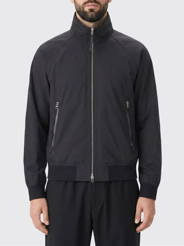 TOM FORD High Neck Technical Fabric Bomber Jacket With Zip Closure