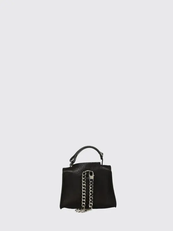 Orciani Flared Keyring In Calfskin With Logo And Metal Mesh