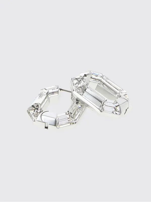 SWAROVSKI Lucent Hoop Earrings In Clear Crystal And Aluminum