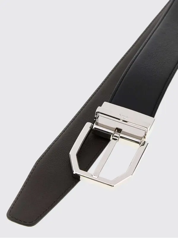 Brioni Reversible Belt In Smooth Calfskin With Engraved Logo Buckle