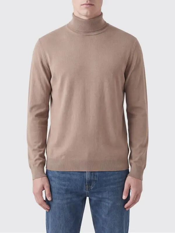 LARDINI Virgin Wool Turtleneck Jumper With Long Sleeves And Straight Hem - Brown