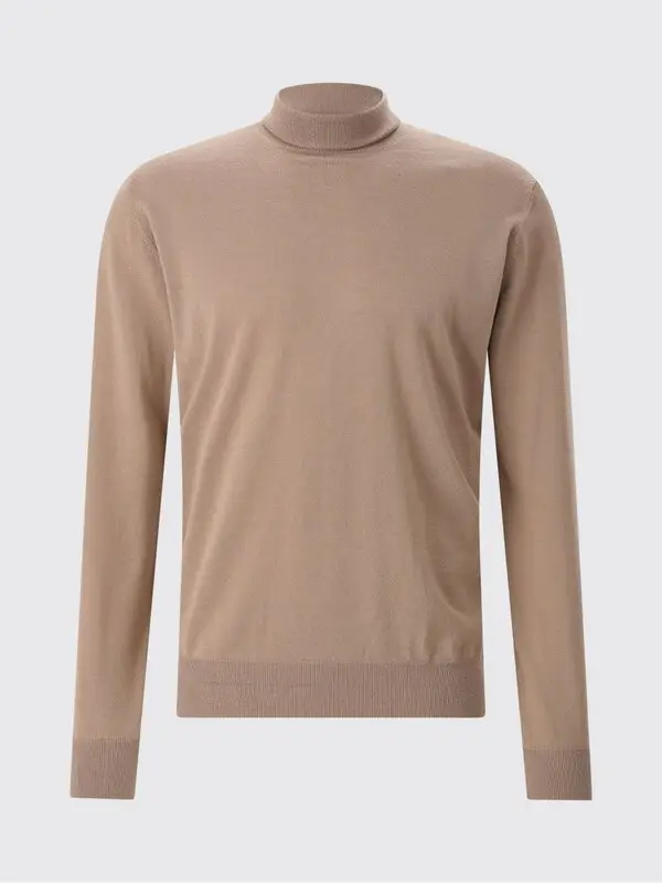 LARDINI Virgin Wool Turtleneck Jumper With Long Sleeves And Straight Hem - Brown