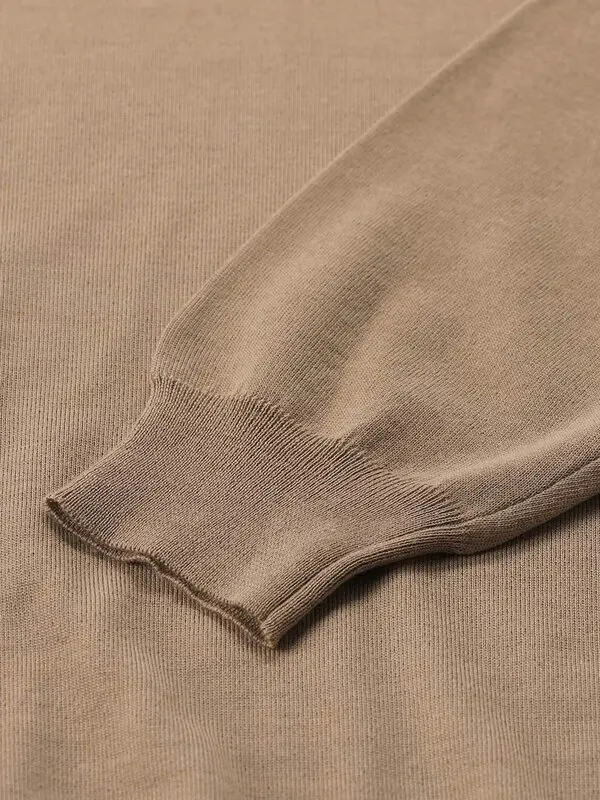 LARDINI Virgin Wool Turtleneck Jumper With Long Sleeves And Straight Hem - Brown