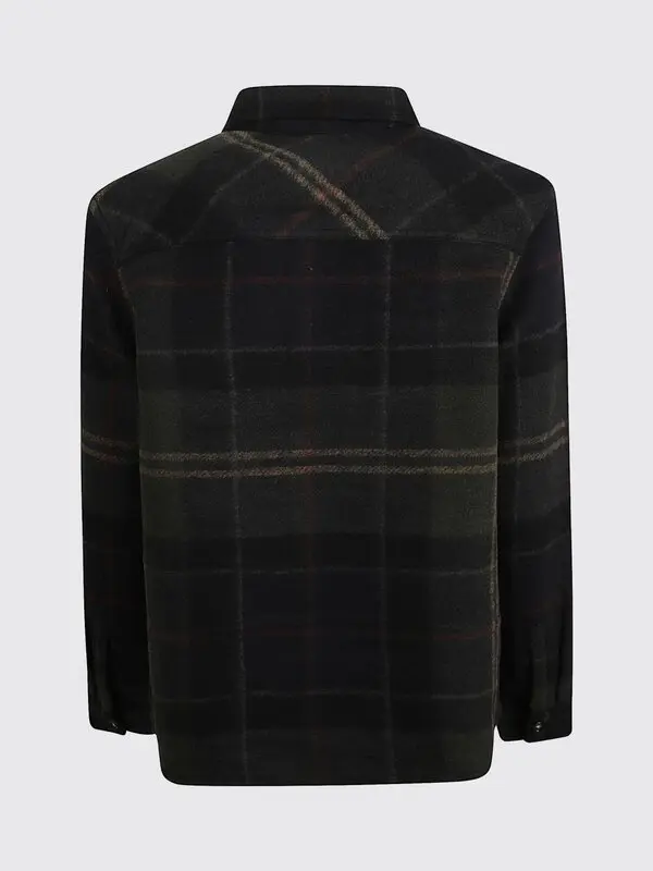 Barbour Woodlane Tartan Wool Blend Shirt Jacket With Patch Pockets