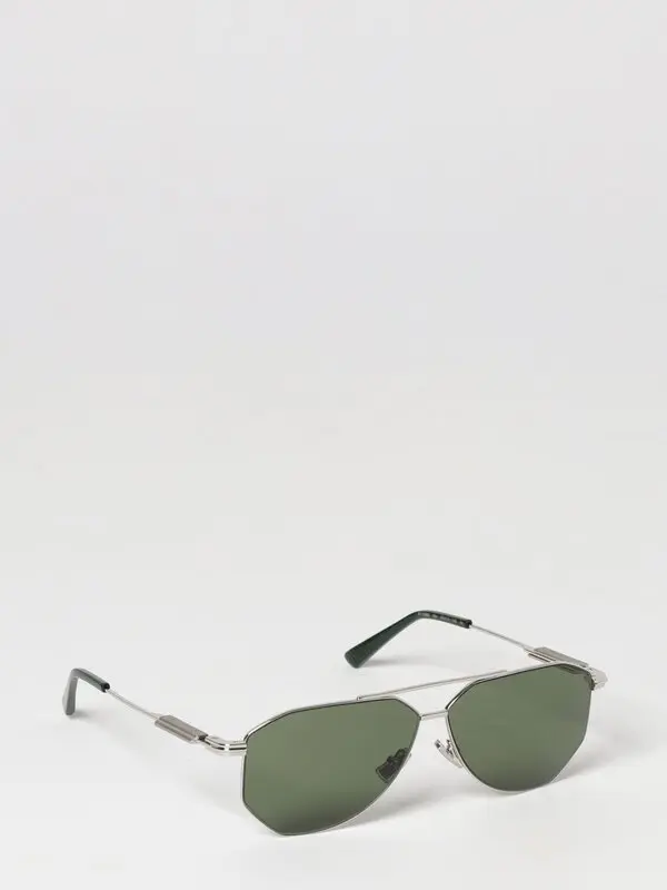 Bottega Veneta Aviator Metal Sunglasses With Double Bridge - Silver